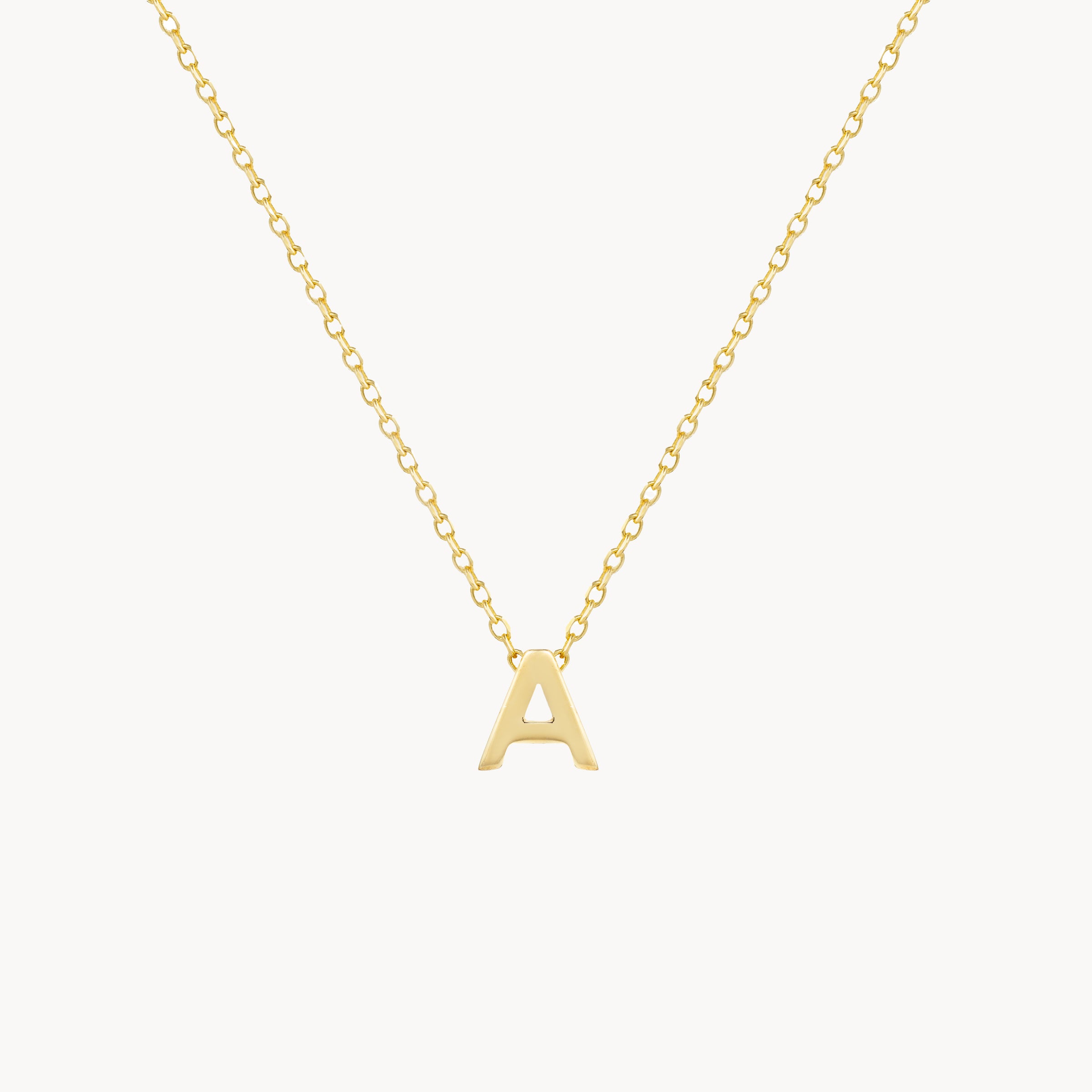 A - Letter Alphabet Necklace | 14 karat Gold | Rose gold | 925 silver ...
