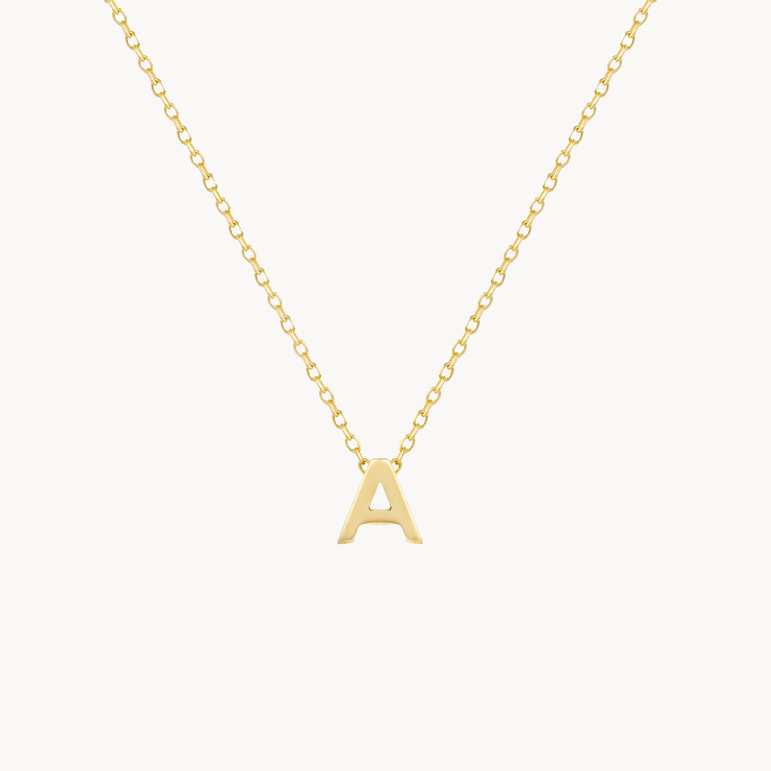A - Letter Alphabet Necklace | 14 karat Gold | Rose gold | 925 silver ...