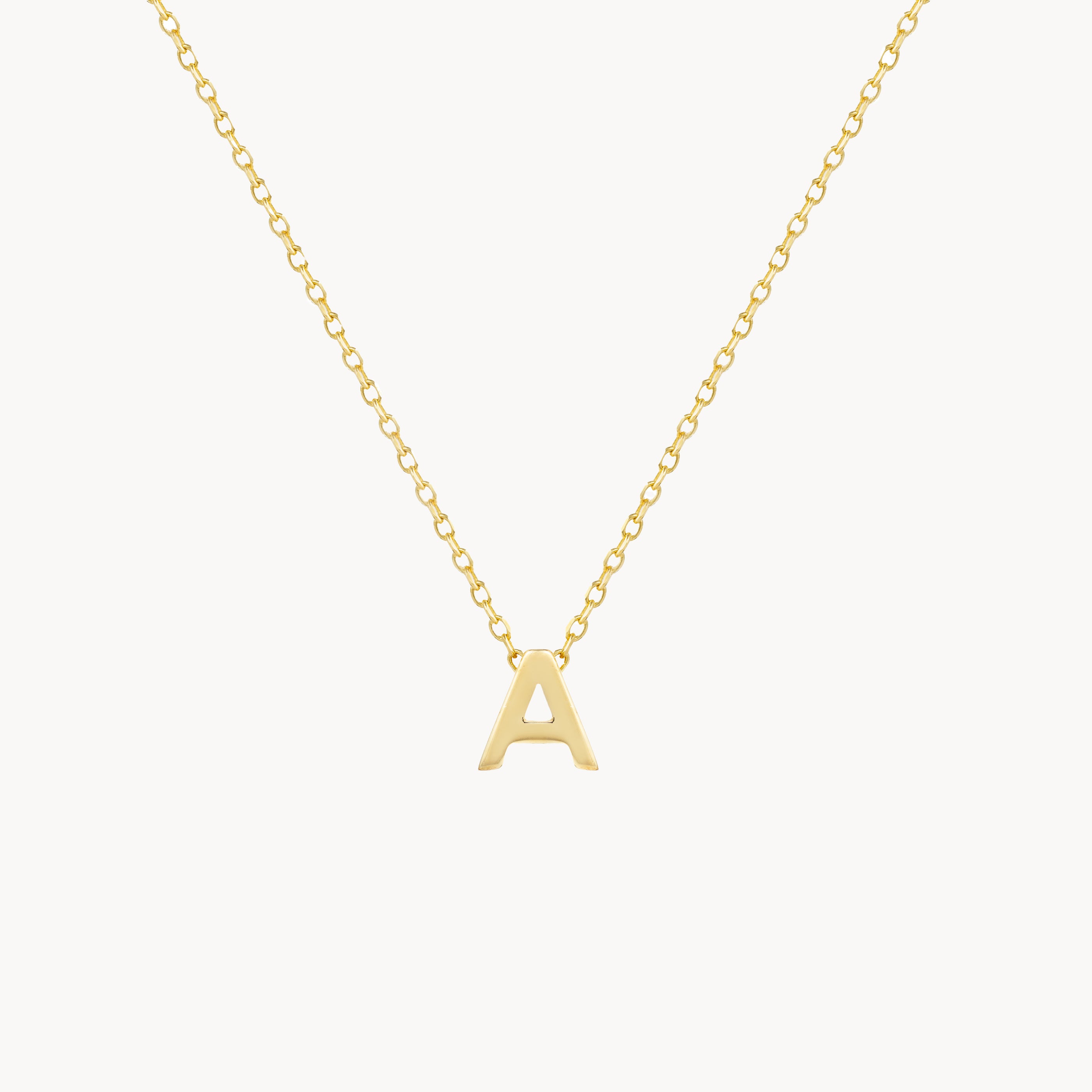 A - Letter Alphabet Necklace | 14 karat Gold | Rose gold | 925 silver ...